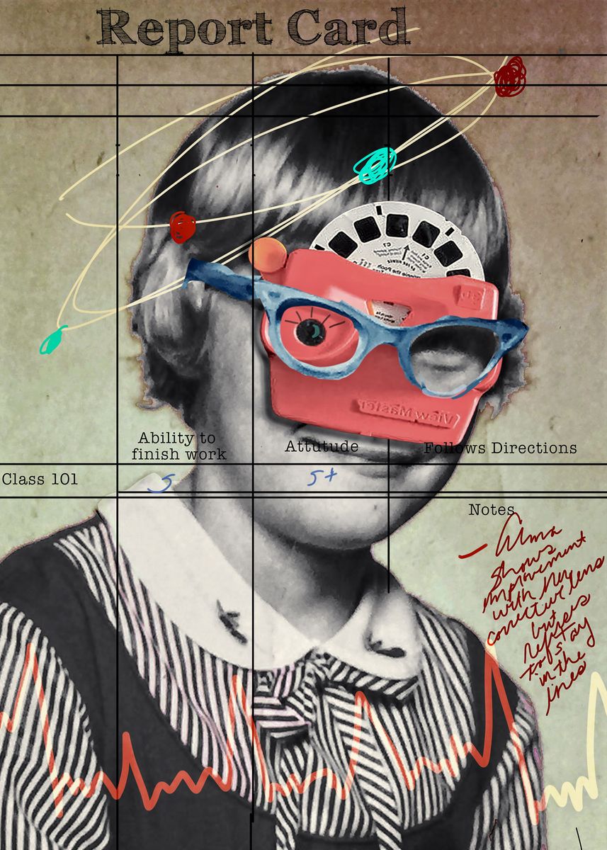 'Report Card Out of Line' Poster, picture, metal print, paint by Alma ...