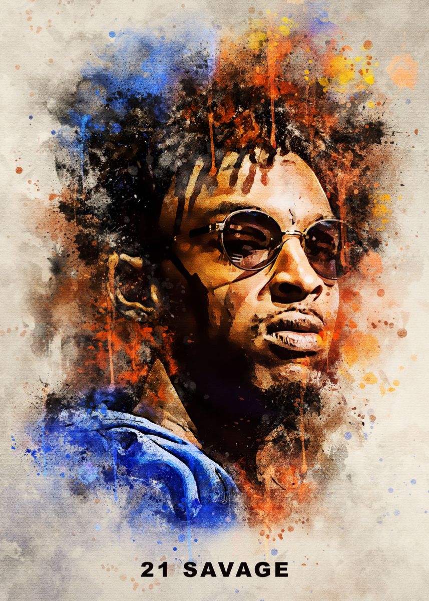 '21 Savage' Poster, picture, metal print, paint by The Sulung | Displate