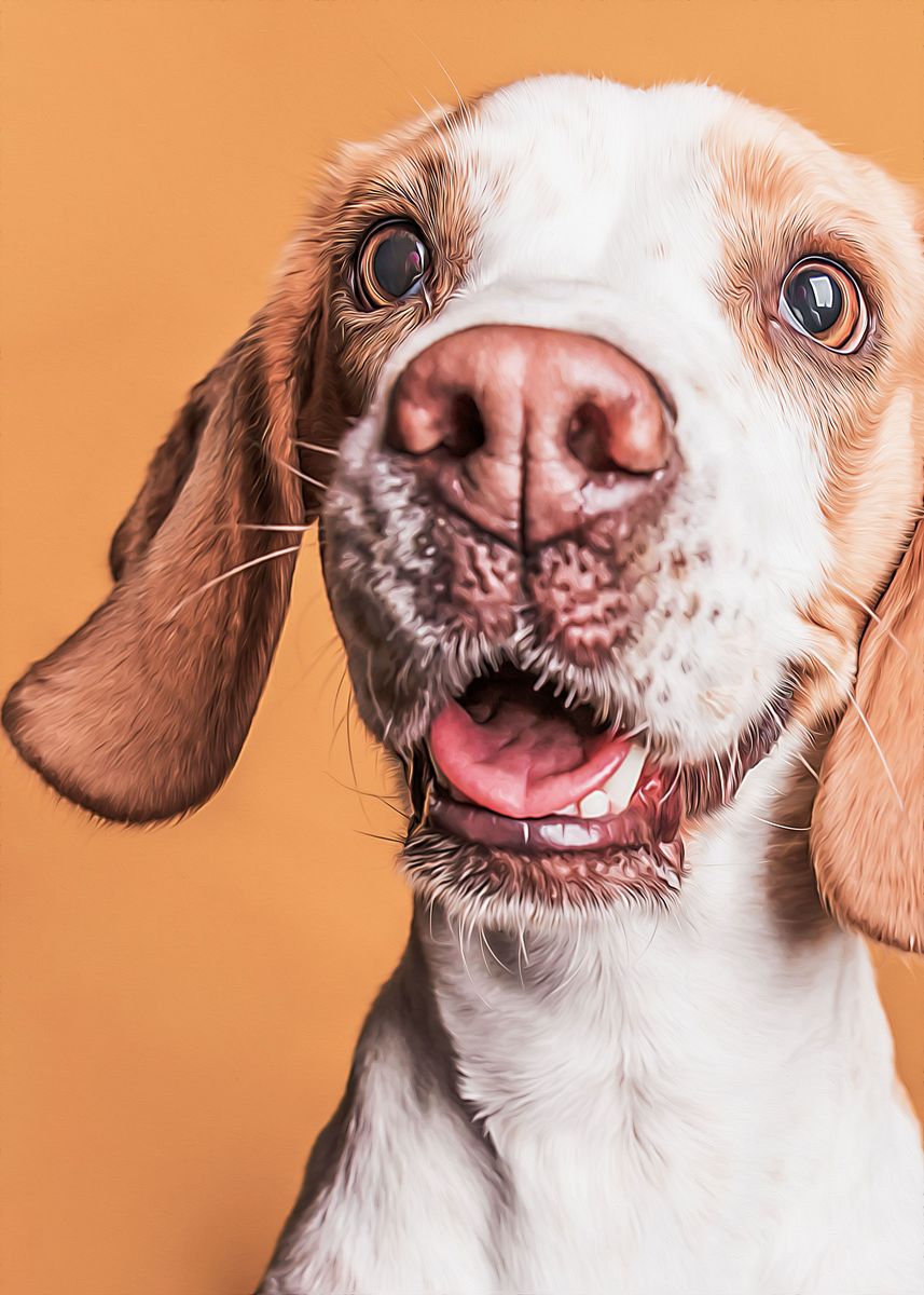 'Laughing Beagle Painting' Poster, picture, metal print, paint by ...
