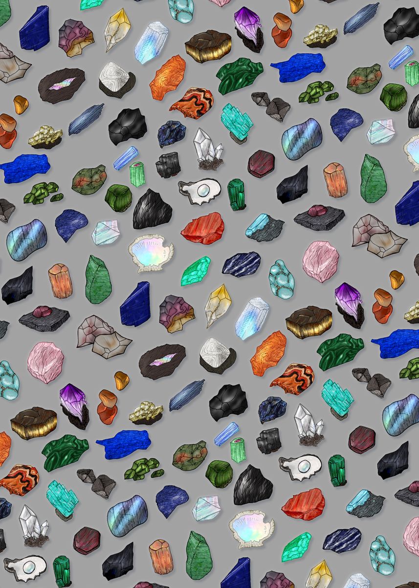 'Painted Gemstones Pattern' Poster, picture, metal print, paint by ...