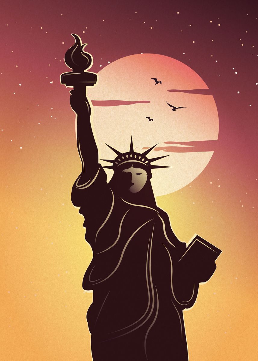 'STATUE OF LIBERTY' Poster, picture, metal print, paint by viula studio ...