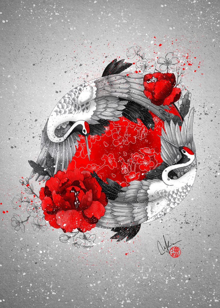 'Enfolding wings' Poster, picture, metal print, paint by Marine Loup ...