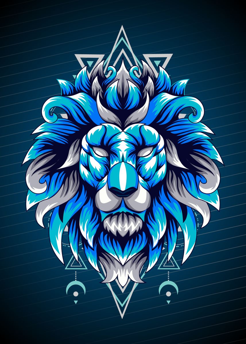 'ICE LEO HEAD' Poster, picture, metal print, paint by arif purnomo ...