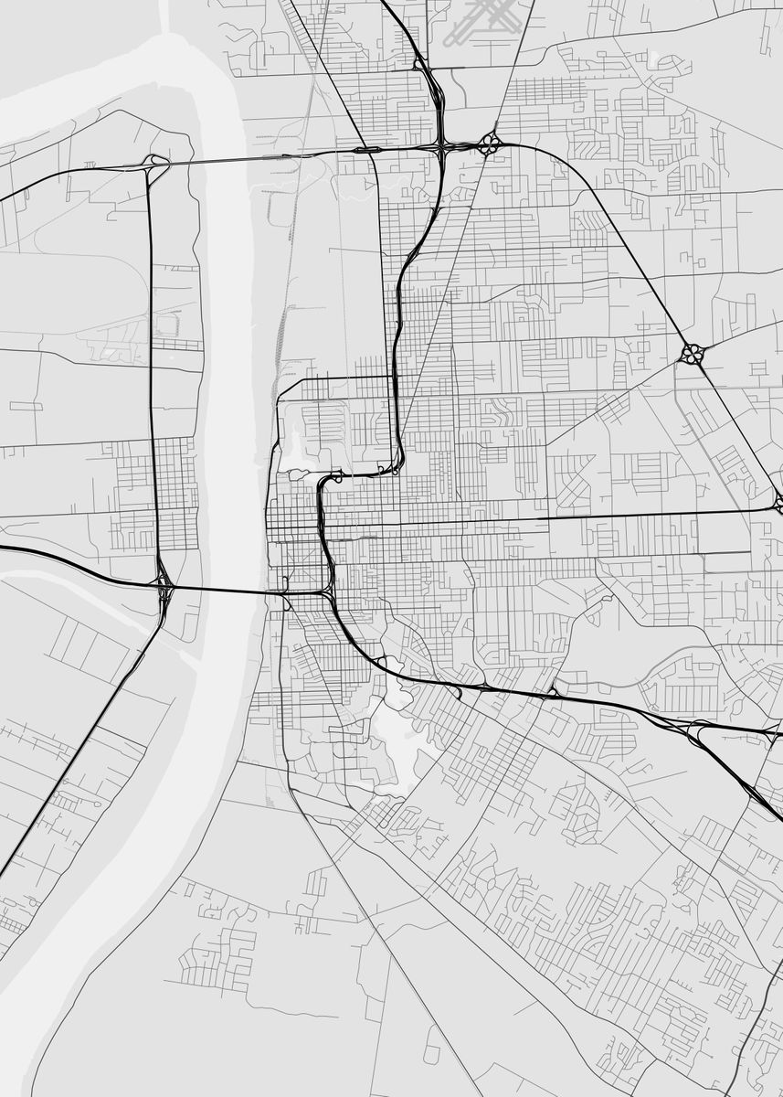 'Baton Rouge USA Map' Poster, picture, metal print, paint by ...