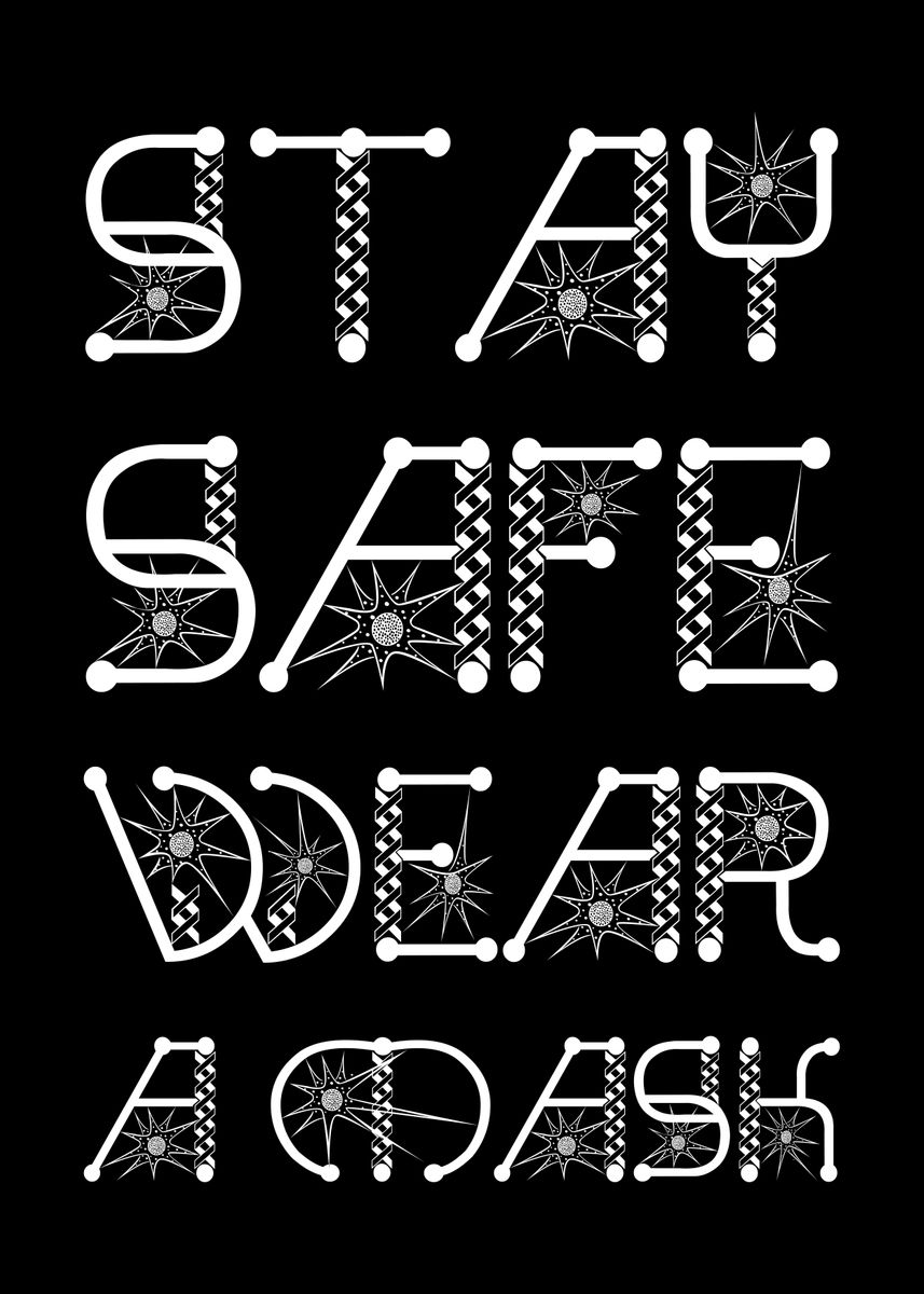 'Stay Safe Wear A Mask' Poster, picture, metal print, paint by Art ...