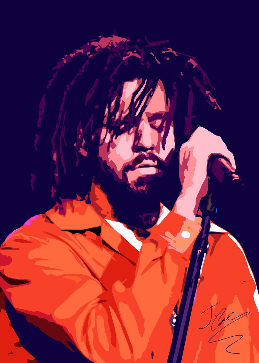 'J Cole 3' Poster, picture, metal print, paint by Ahmad Hanafi | Displate