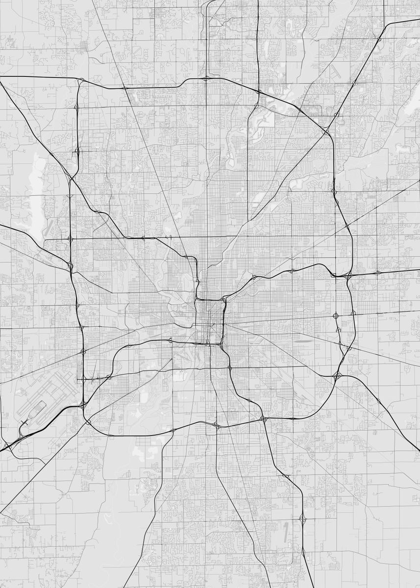 'Indianapolis USA Map' Poster by GraphicalMaps | Displate