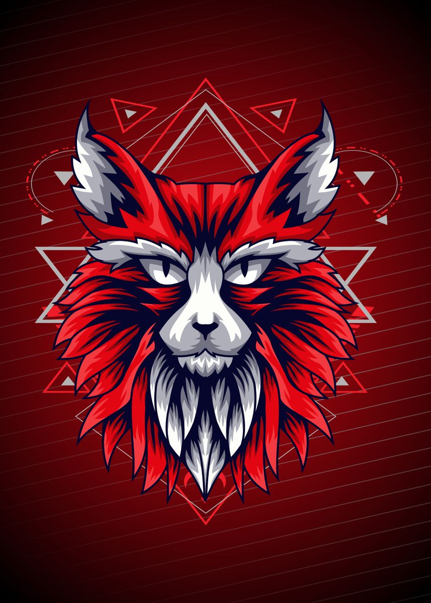 'RETRO CAT' Poster, picture, metal print, paint by arif purnomo | Displate