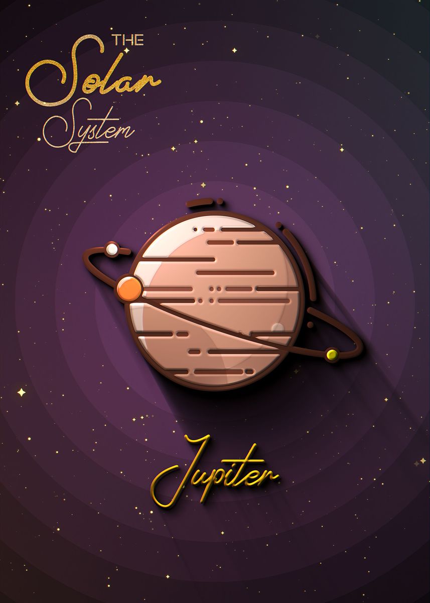 'JUPITER FLAT SOLAR SYSTEM' Poster by CK VD | Displate