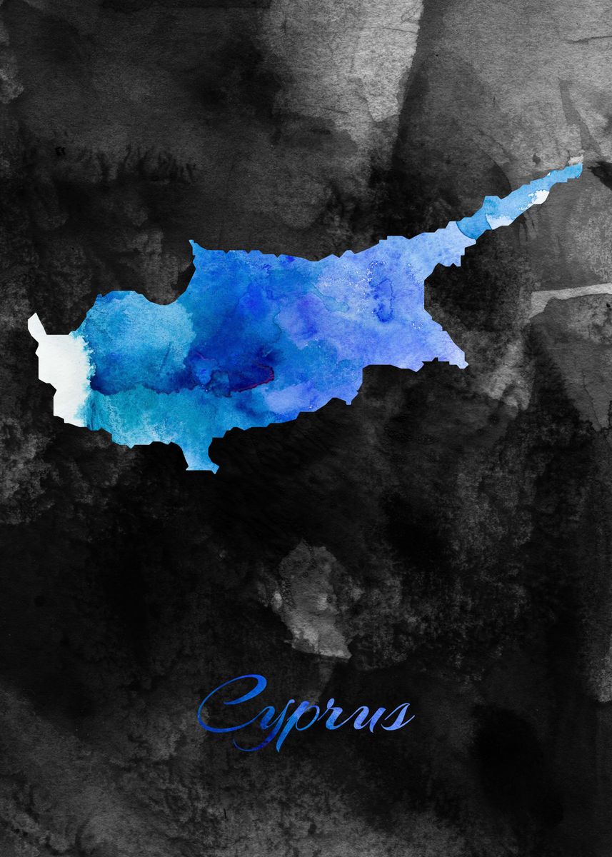 'Cyprus' Poster, picture, metal print, paint by Mr Maker | Displate