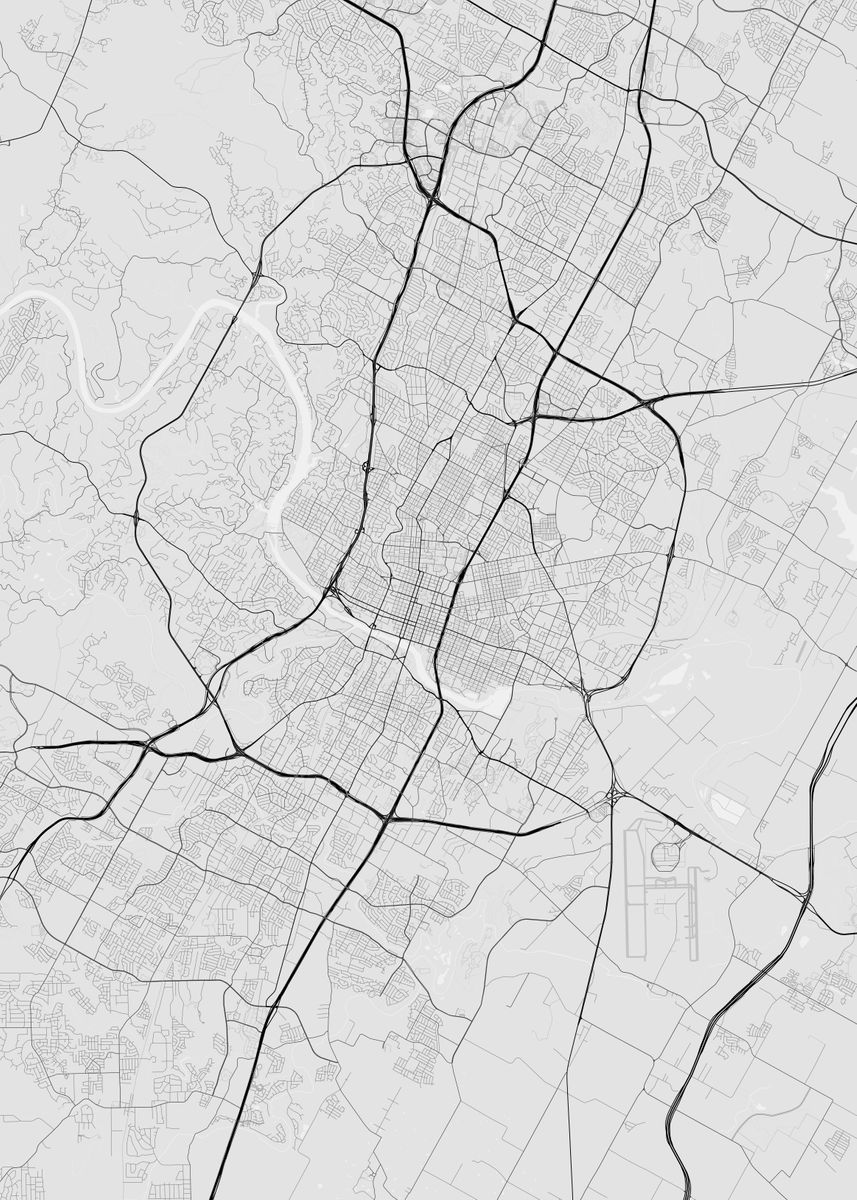 'Austin USA Map' Poster by GraphicalMaps | Displate