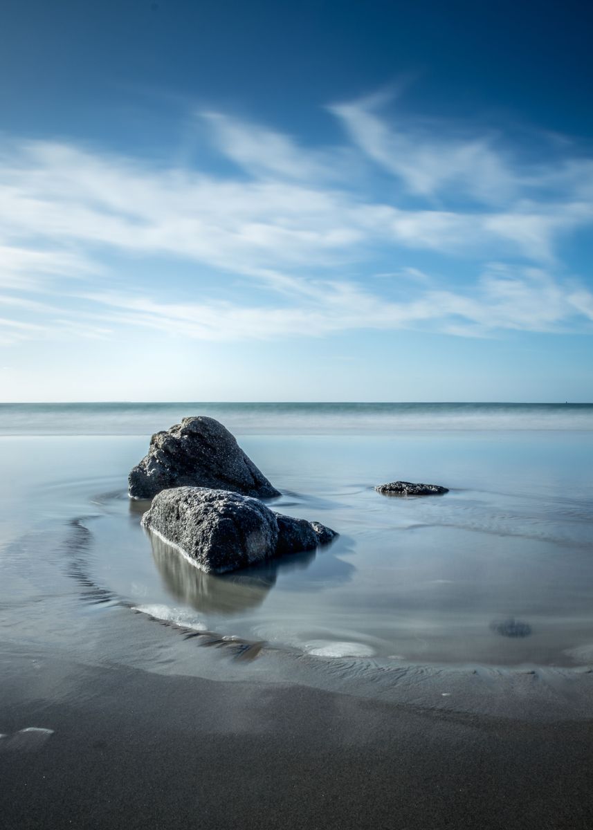 'A rock on the Beach ' Poster, picture, metal print, paint by Cedric ...