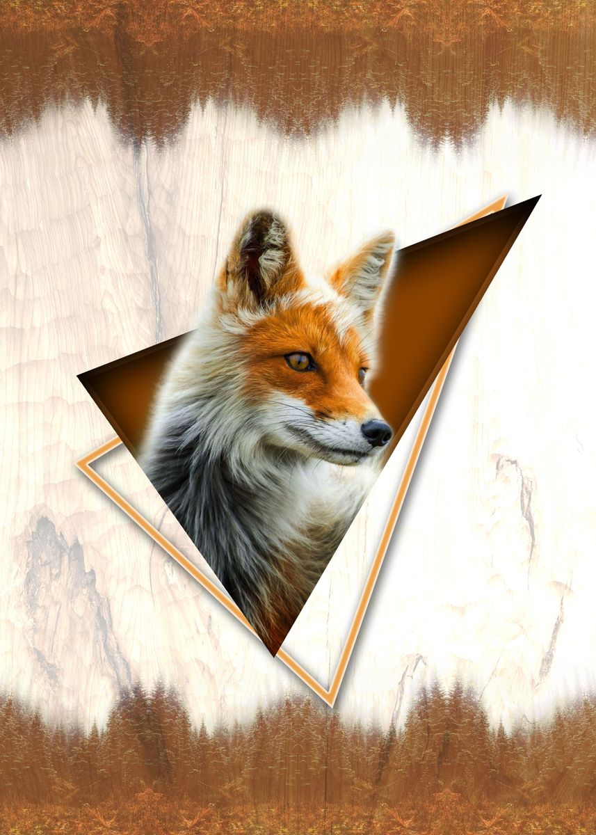 'Geo Fox' Poster, picture, metal print, paint by MarcAndré Leduc | Displate