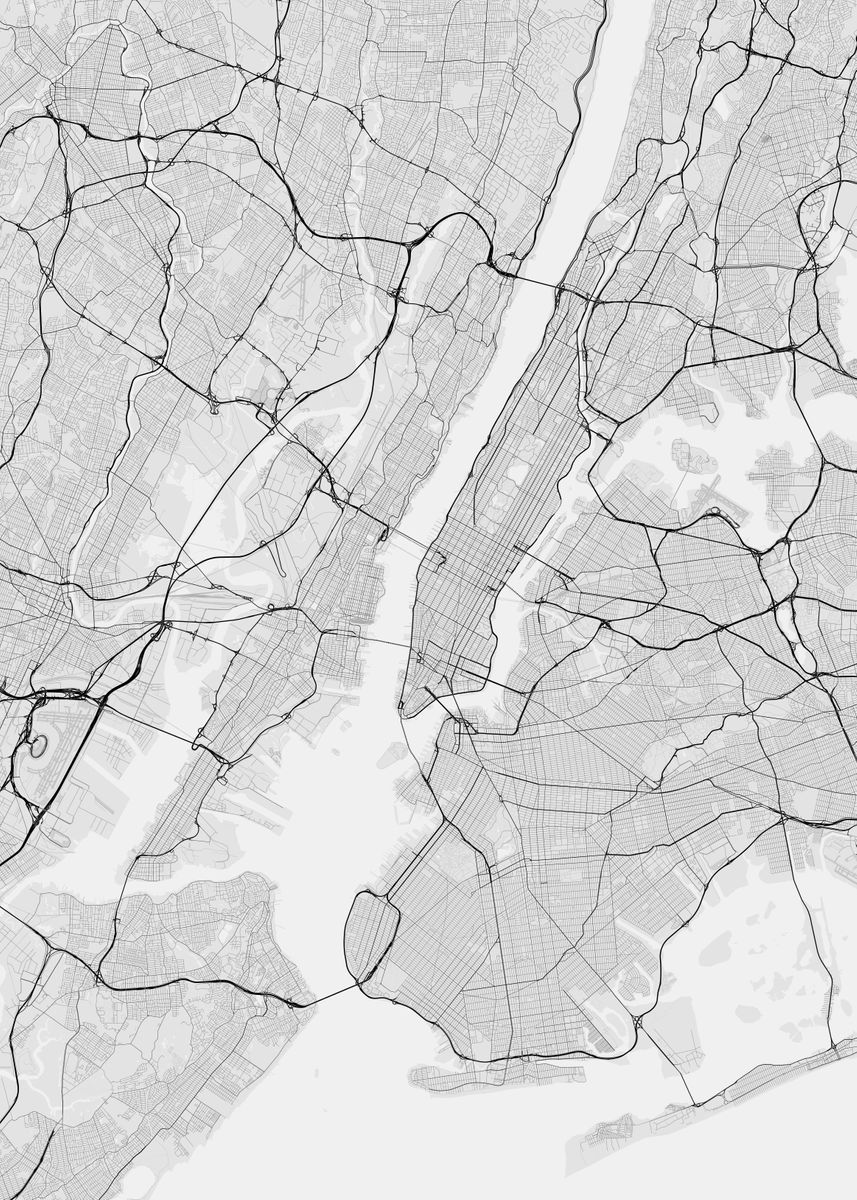 'New York USA Map' Poster by GraphicalMaps | Displate