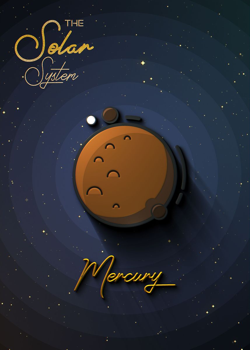 'MERCURY FLAT SOLAR SYSTEM' Poster, picture, metal print, paint by CK ...