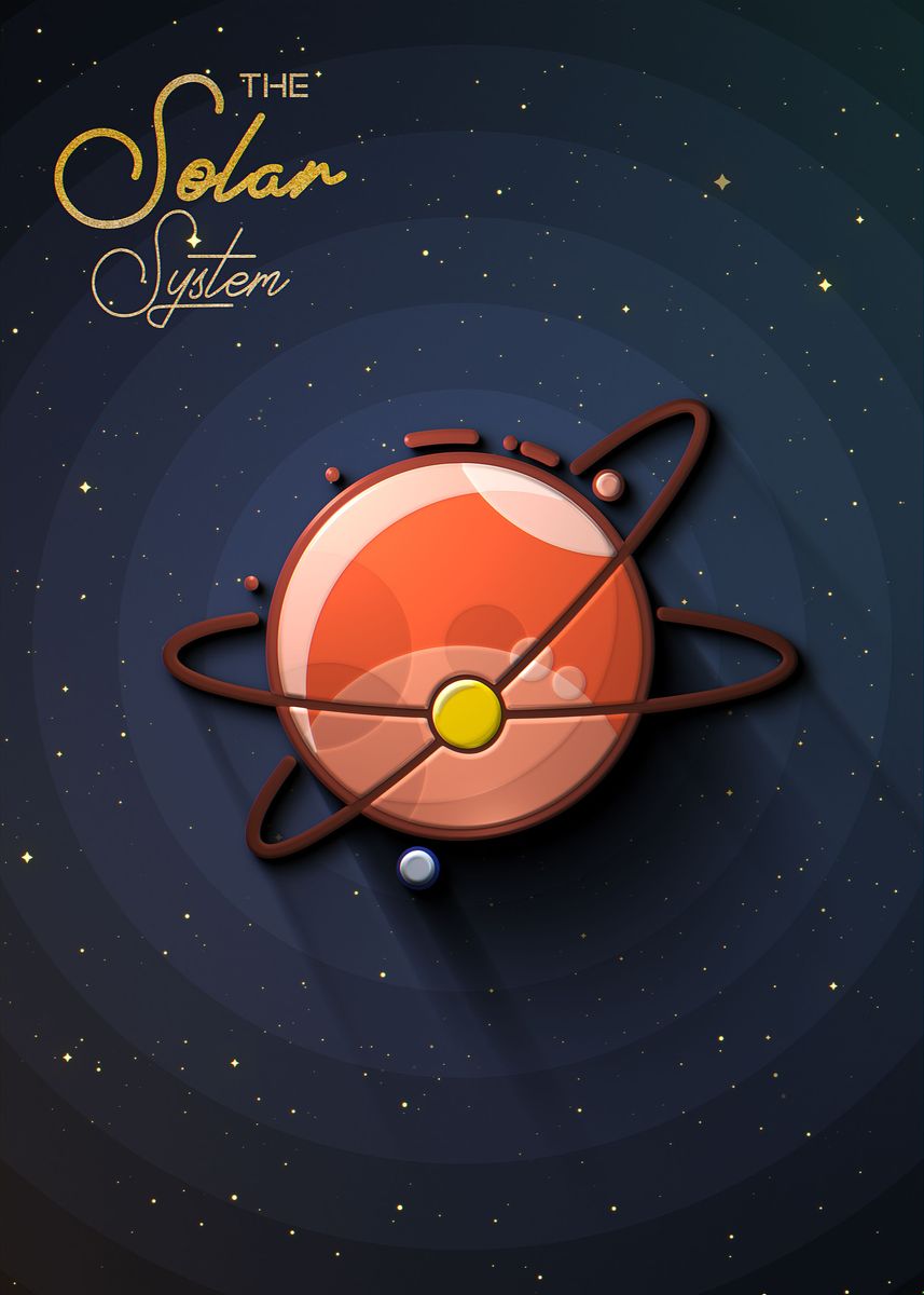 'MARS SOLAR SYSTEM FLAT' Poster, picture, metal print, paint by CK VD ...