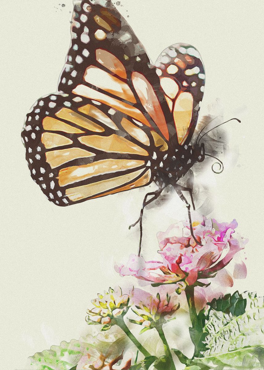 'Butterfly' Poster, picture, metal print, paint by art qlie | Displate