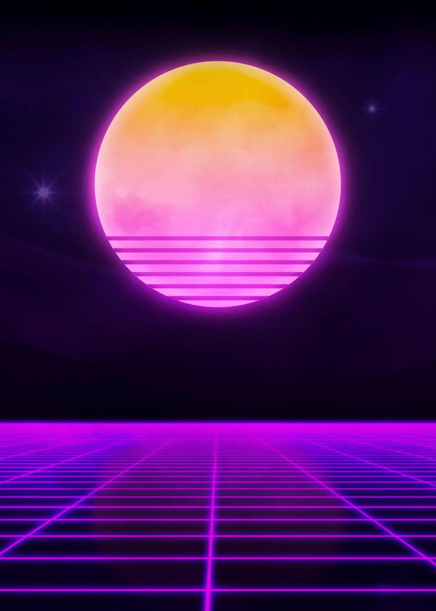 'The abstract retro wave ' Poster by SALOX | Displate