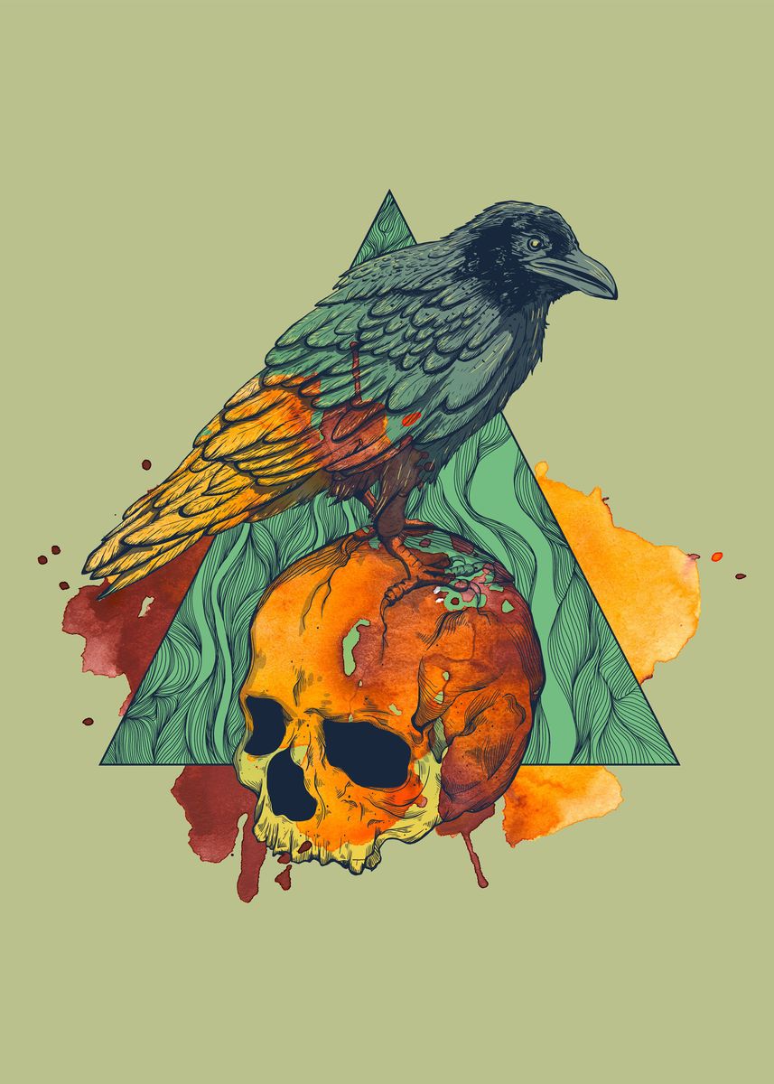 'Nevermore Crow' Poster, picture, metal print, paint by Jess Adams ...