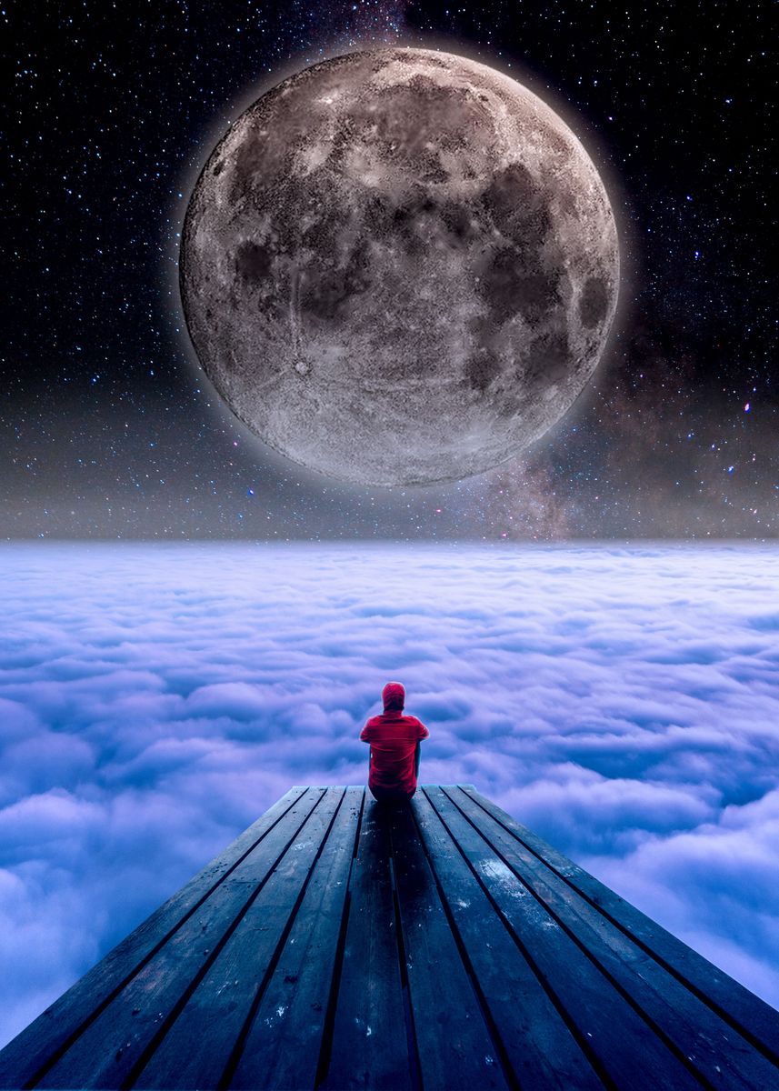 'The Moon' Poster, picture, metal print, paint by REQAMARUL | Displate