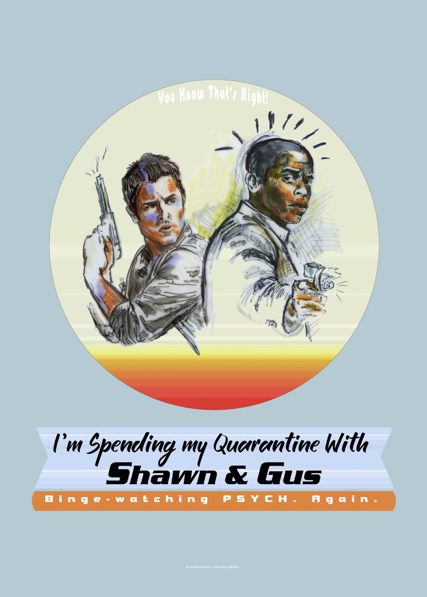 'Shawn and Gus PSYCH' Poster, picture, metal print, paint by Fanitsa ...