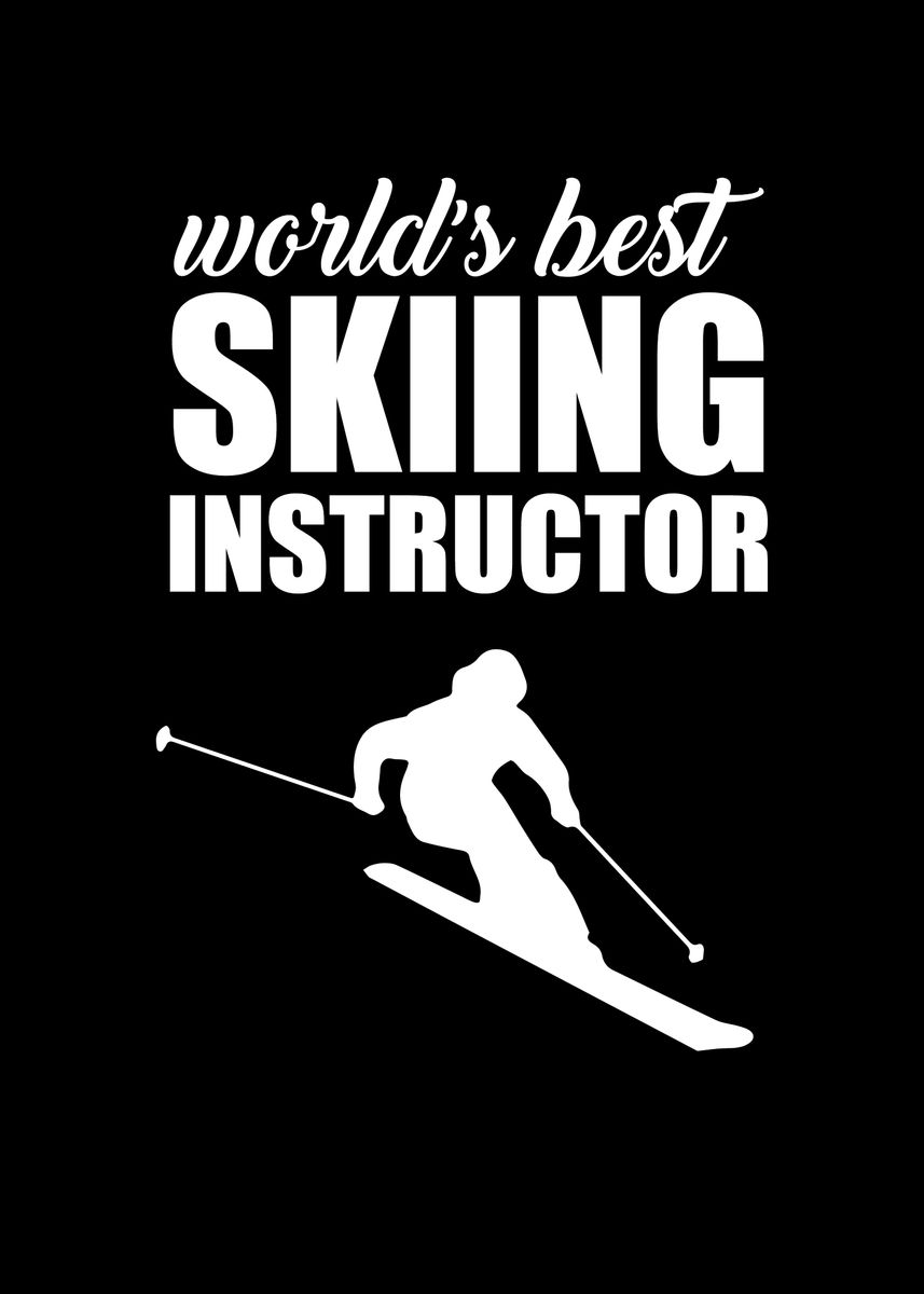 'Skiing Instructor' Poster, picture, metal print, paint by bananadesign ...