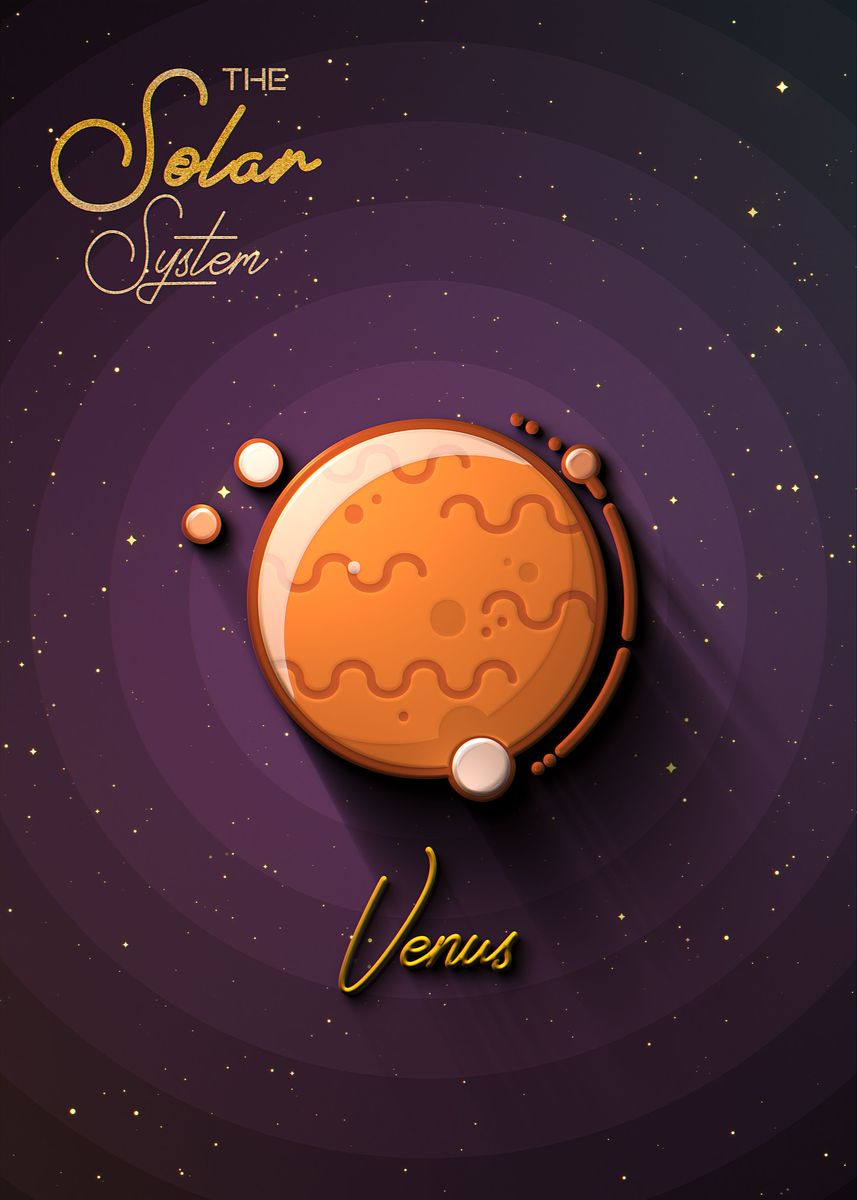 'VENUS FLAT SOLAR SYSTEM' Poster, picture, metal print, paint by CK VD ...