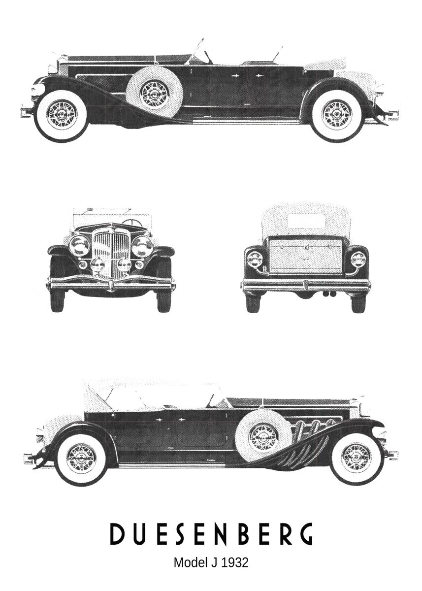 'BNW Duesenberg Model J 193' Poster, picture, metal print, paint by ...