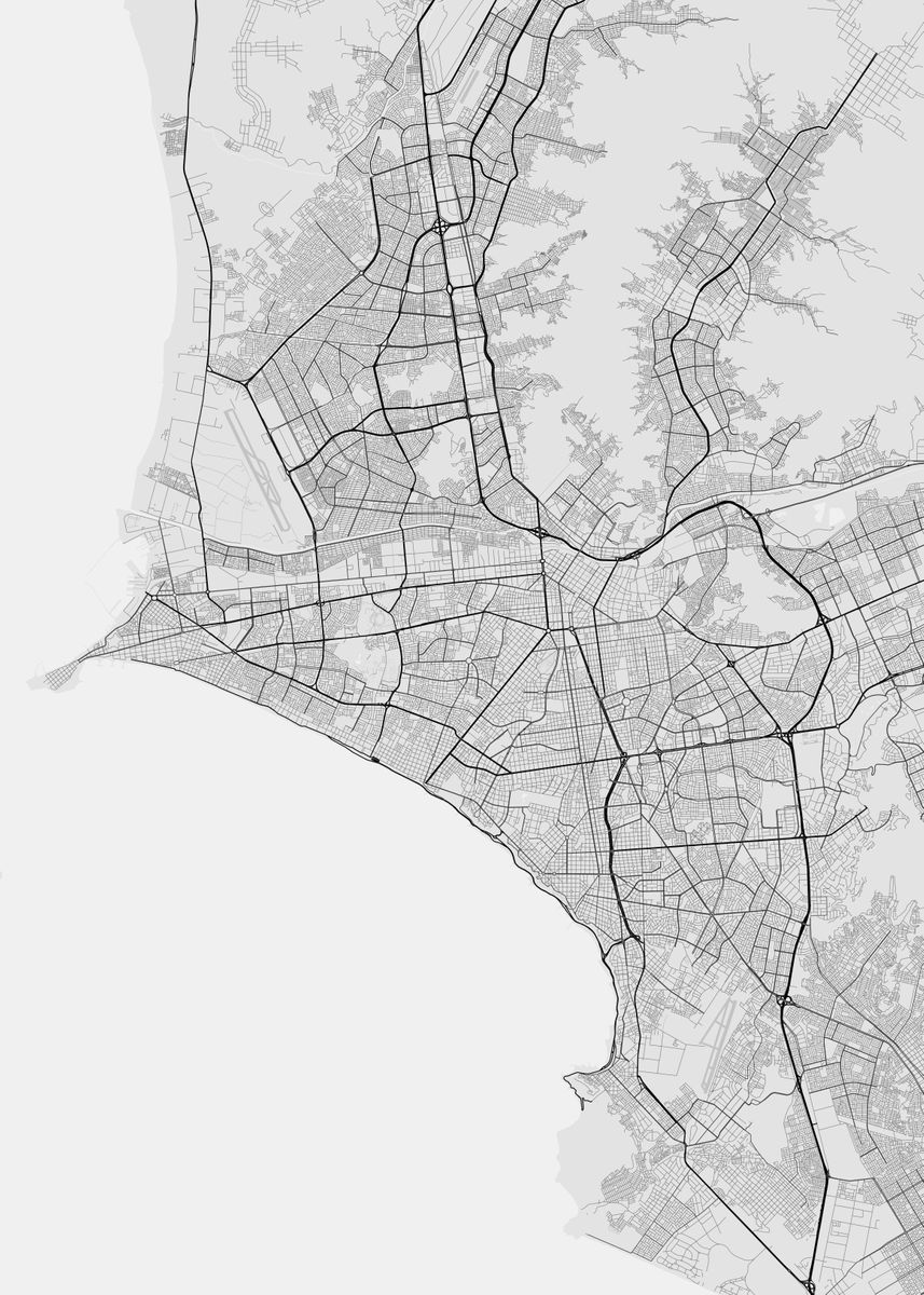 'Lima Peru Map' Poster, picture, metal print, paint by GraphicalMaps ...