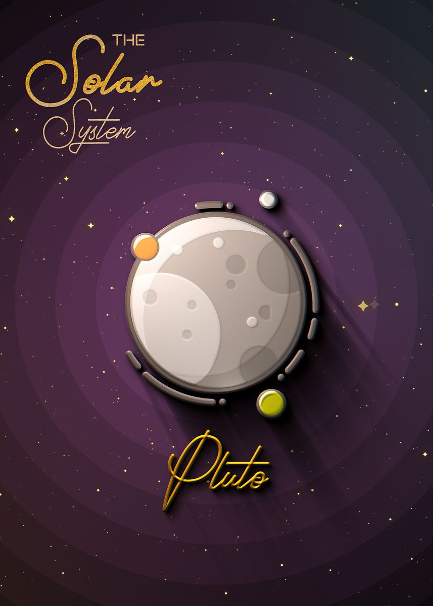 'PLUTO FLAT SOLAR SYSTEM' Poster by CK VD | Displate