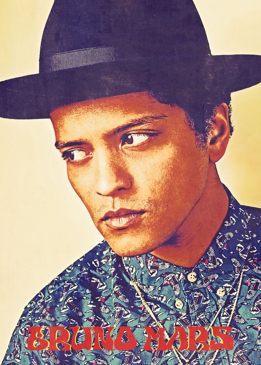 'Bruno Mars' Poster, picture, metal print, paint by Anxhela Sufa | Displate