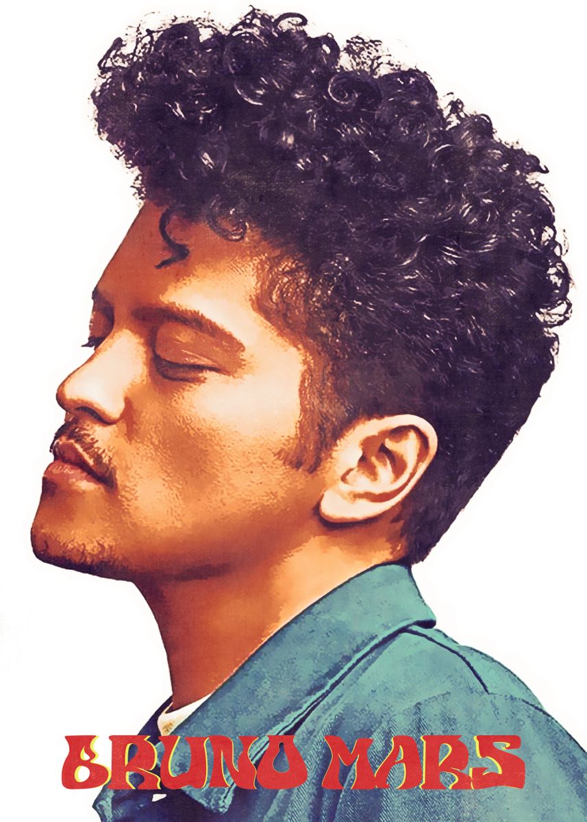 'Bruno Mars' Poster, picture, metal print, paint by Anxhela Sufa | Displate