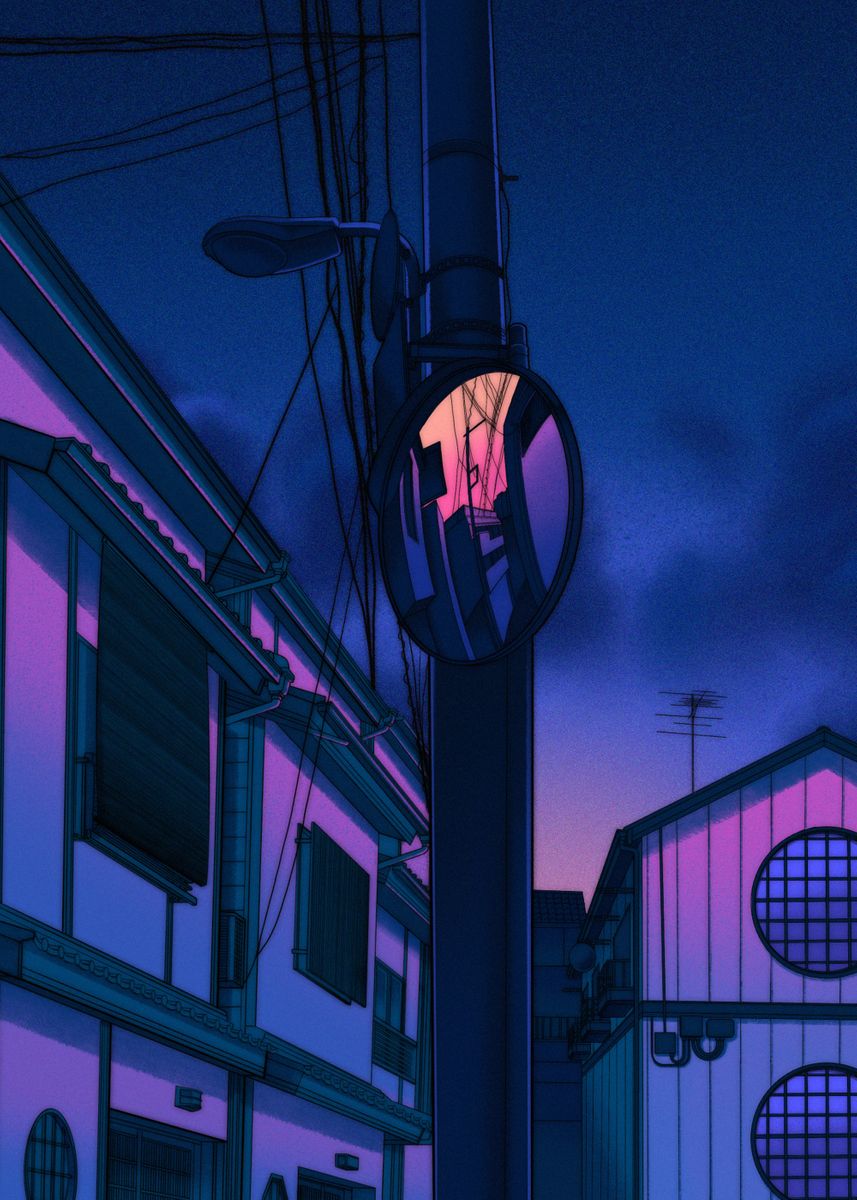 'Tokyo Sunset' Poster, picture, metal print, paint by SURUDENISE | Displate