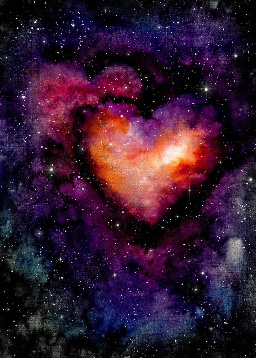 'Valentine Galaxy Heart 03' Poster, picture, metal print, paint by ...