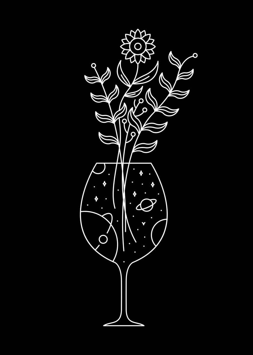 'Flower in Space' Poster by VEKTORKITA | Displate