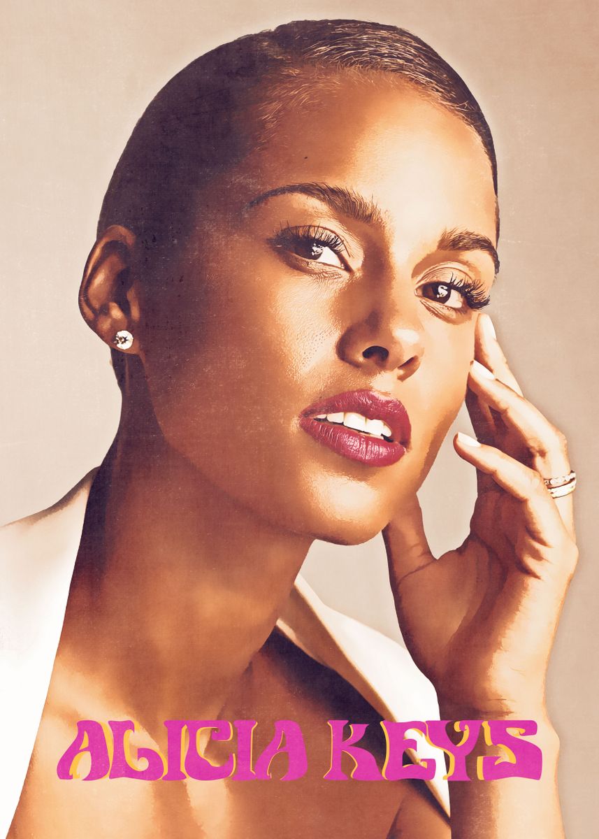 'Alicia Keys' Poster, picture, metal print, paint by Anxhela Sufa ...