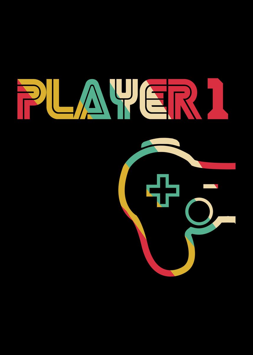 'Player 1 Left Half Gamepad' Poster, picture, metal print, paint by ...
