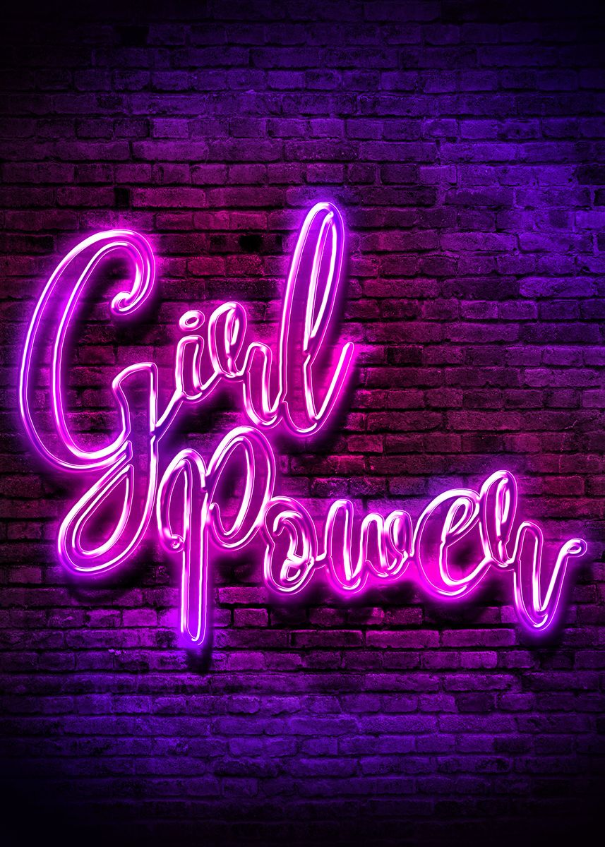 'girl power night wall' Poster, picture, metal print, paint by Project ...