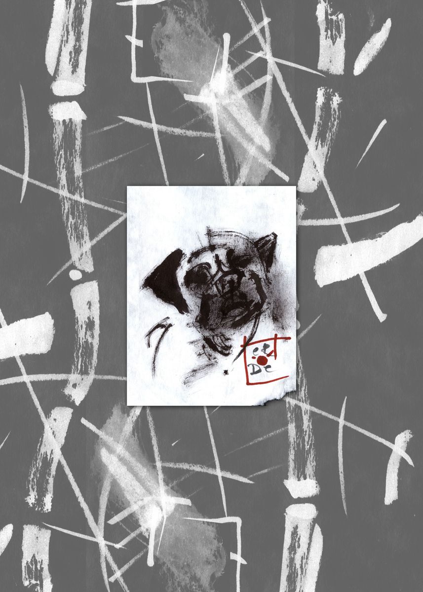 'Dog2 A' Poster, picture, metal print, paint by eR De | Displate