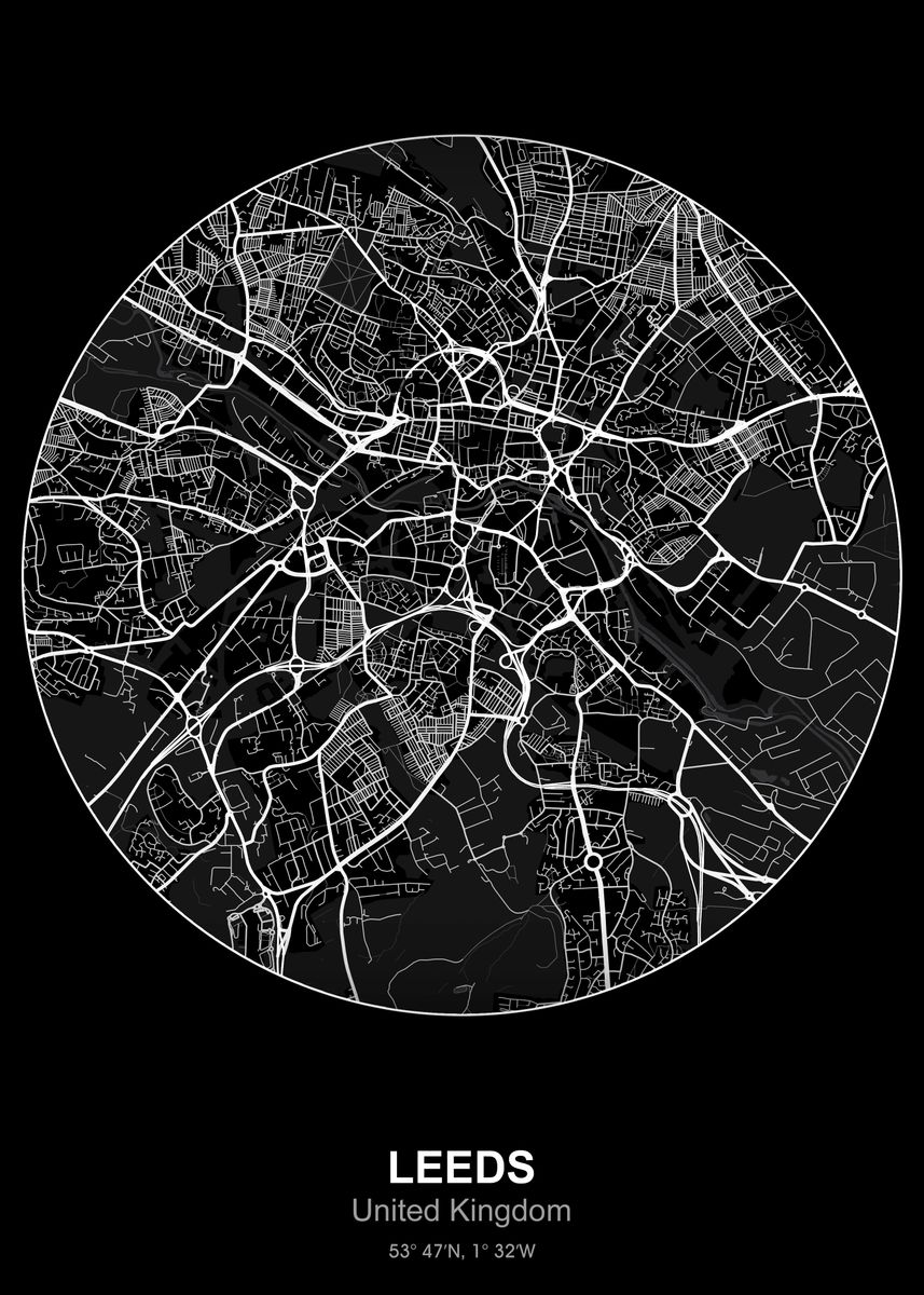 'leeds circle map' Poster by Project X | Displate