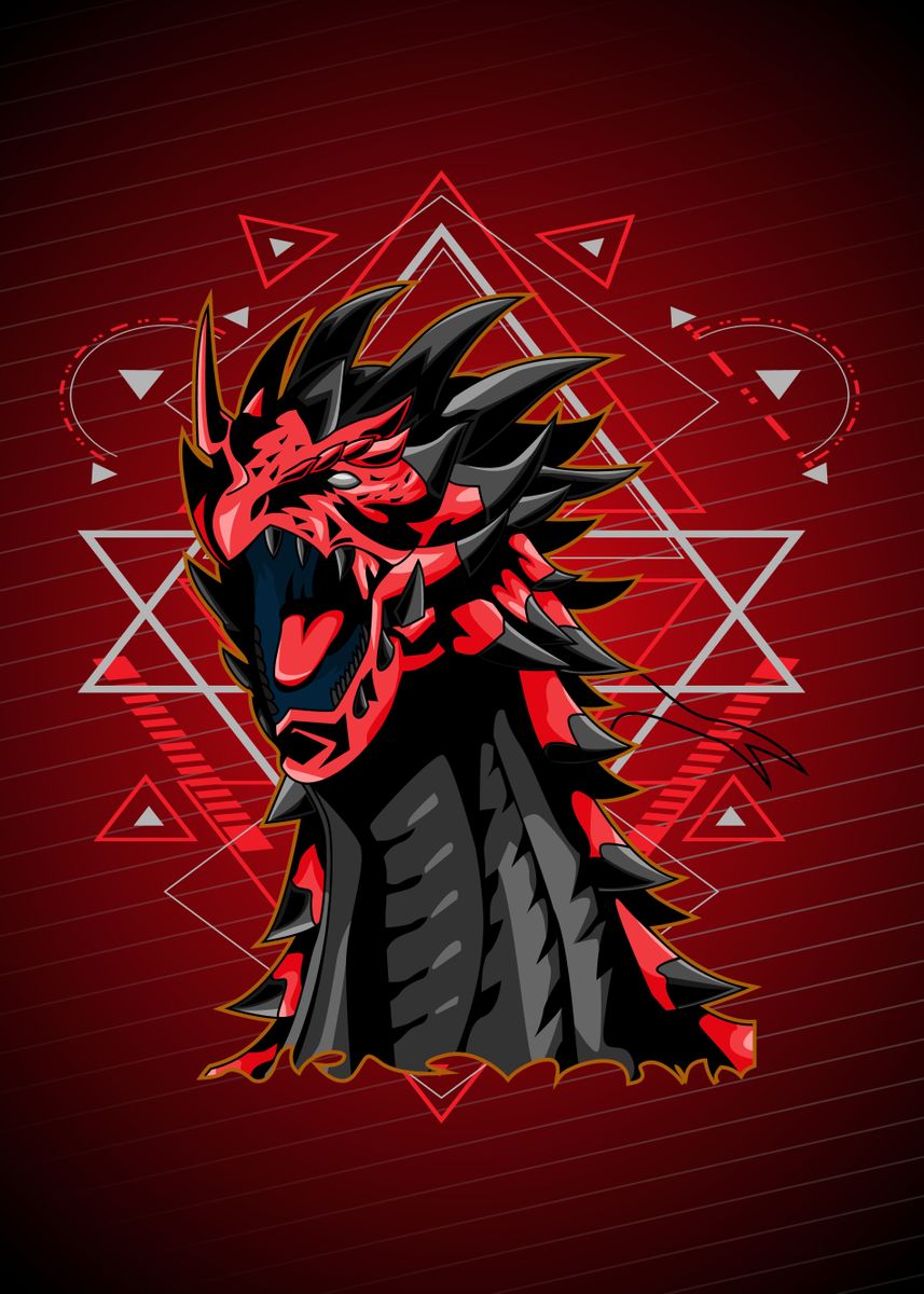 'RED DRAGON' Poster, picture, metal print, paint by arif purnomo | Displate