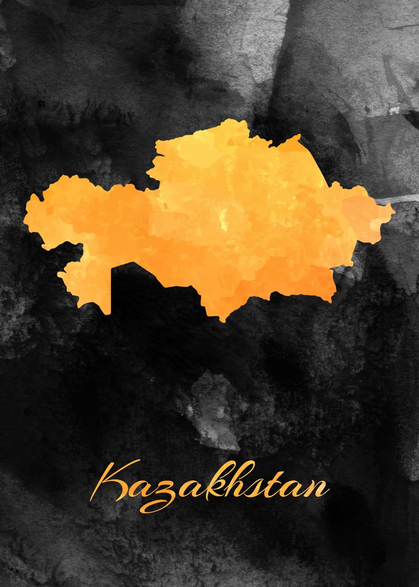 'Kazakhstan' Poster, picture, metal print, paint by Mr Maker | Displate