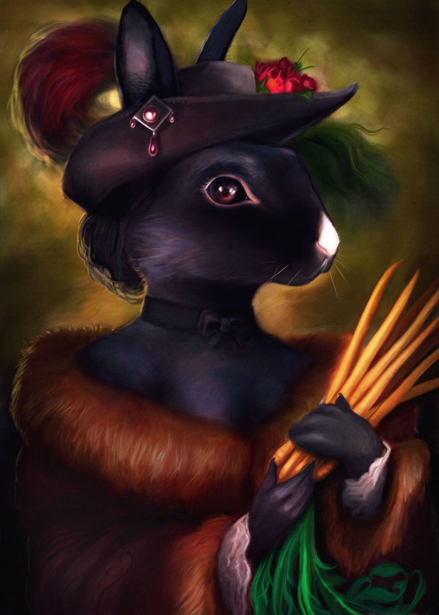'Lady rabbit' Poster, picture, metal print, paint by Alexandre Poitras ...