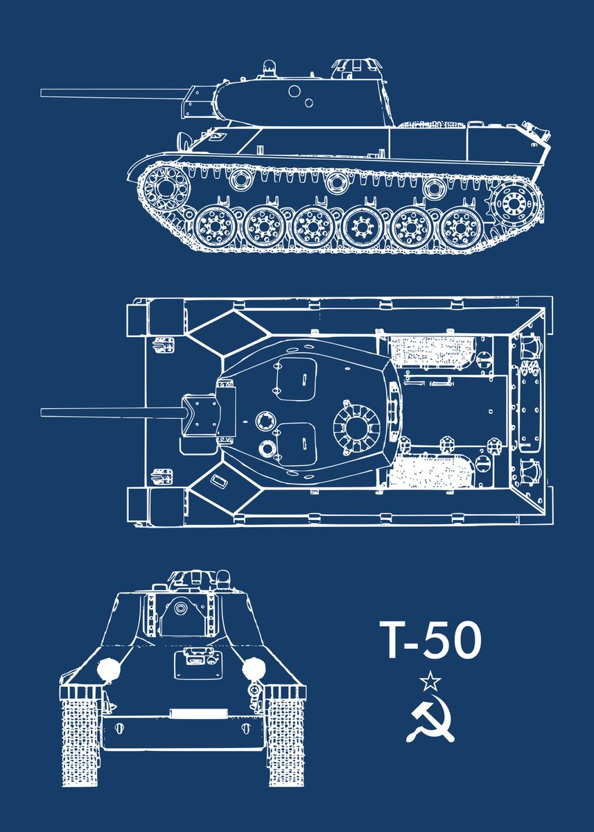 'T50 SOVIET TANK' Poster by Atomic Chinook | Displate