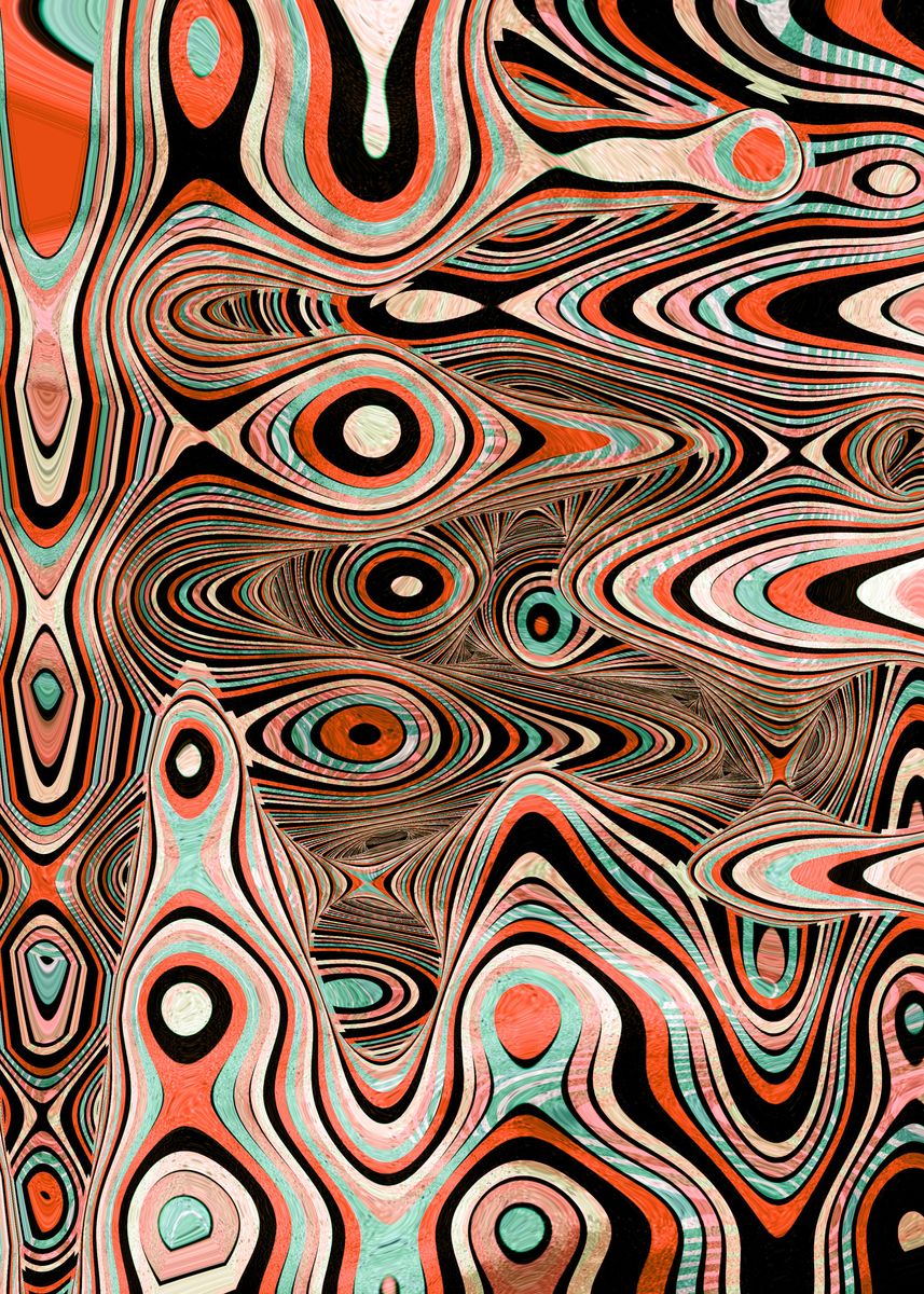 'Fluidity' Poster, picture, metal print, paint by Athar Art House ...