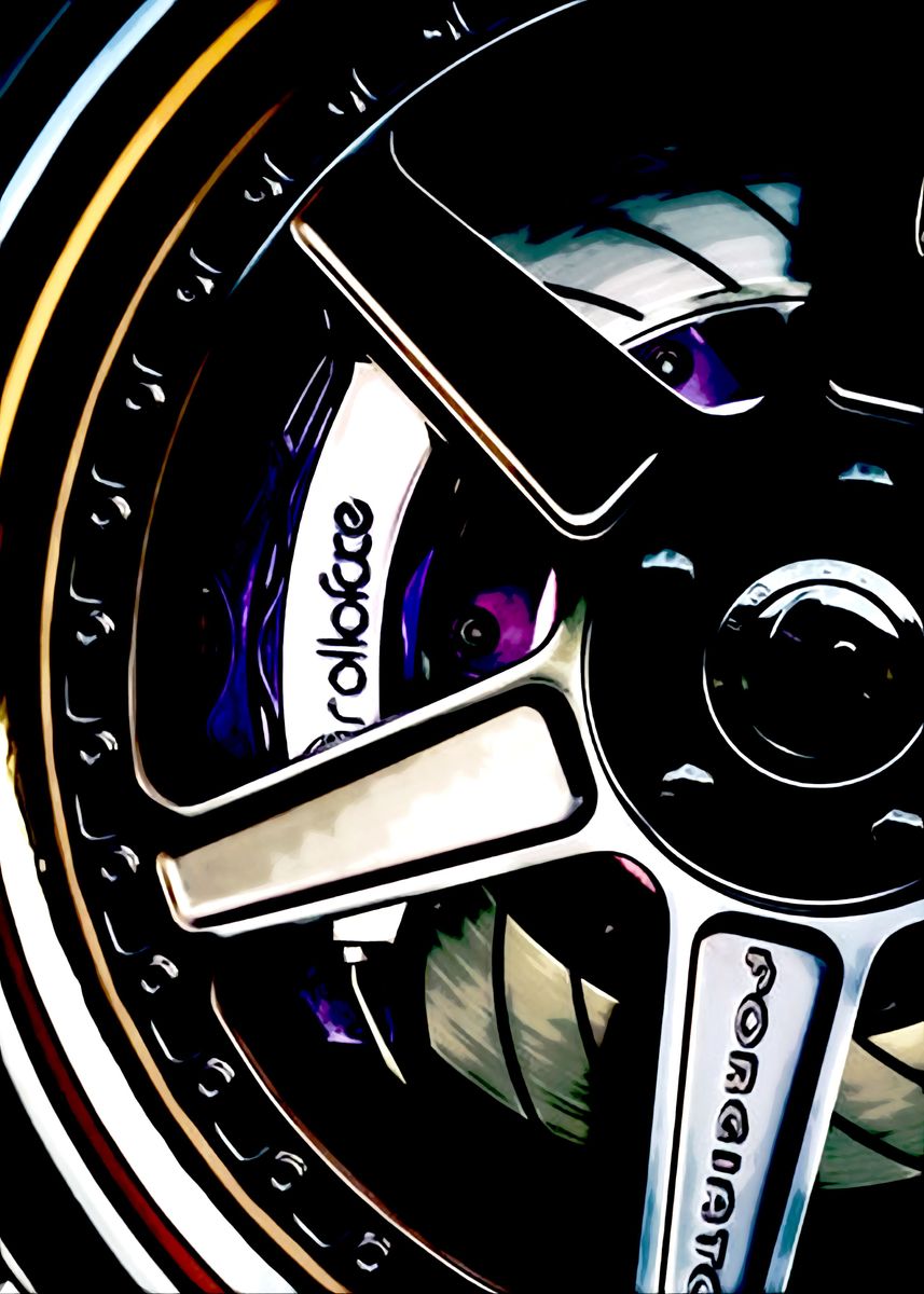 'WHEEL ON CAR ' Poster, picture, metal print, paint by ZHAISHOKU ...