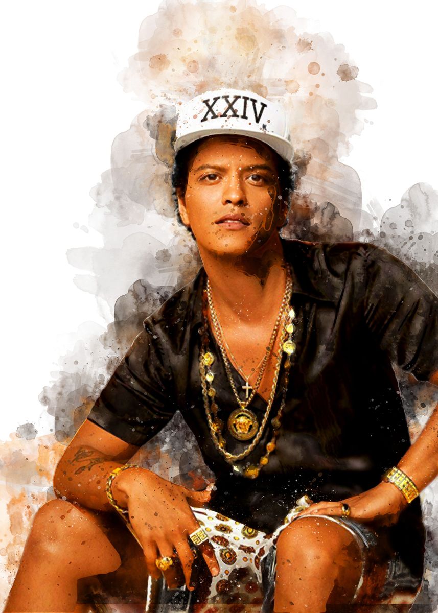'bruno mars' Poster, picture, metal print, paint by Hafis | Displate