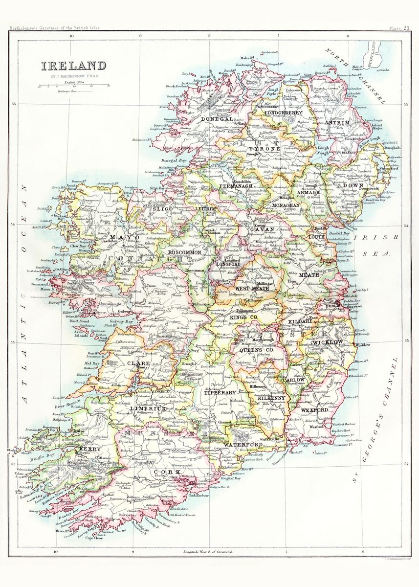 'ireland old map' Poster, picture, metal print, paint by tony4urban ...