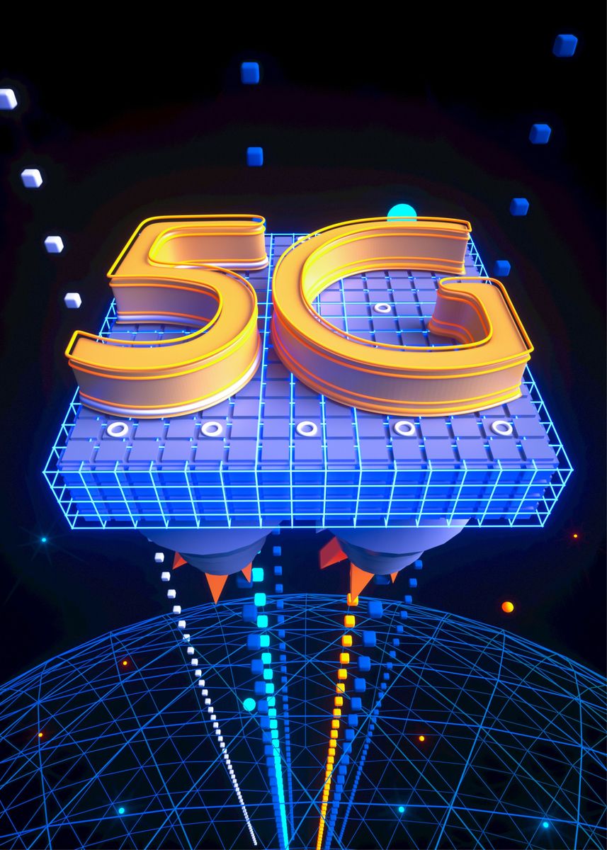 '5G mobile Internet network' Poster, picture, metal print, paint by Max ...