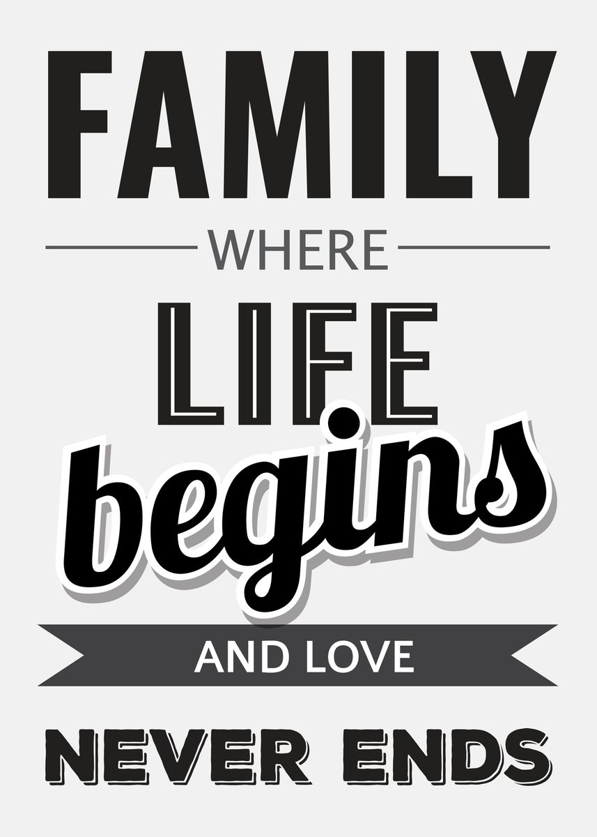 'Family Quote Saying' Poster, picture, metal print, paint by Max Ronn ...